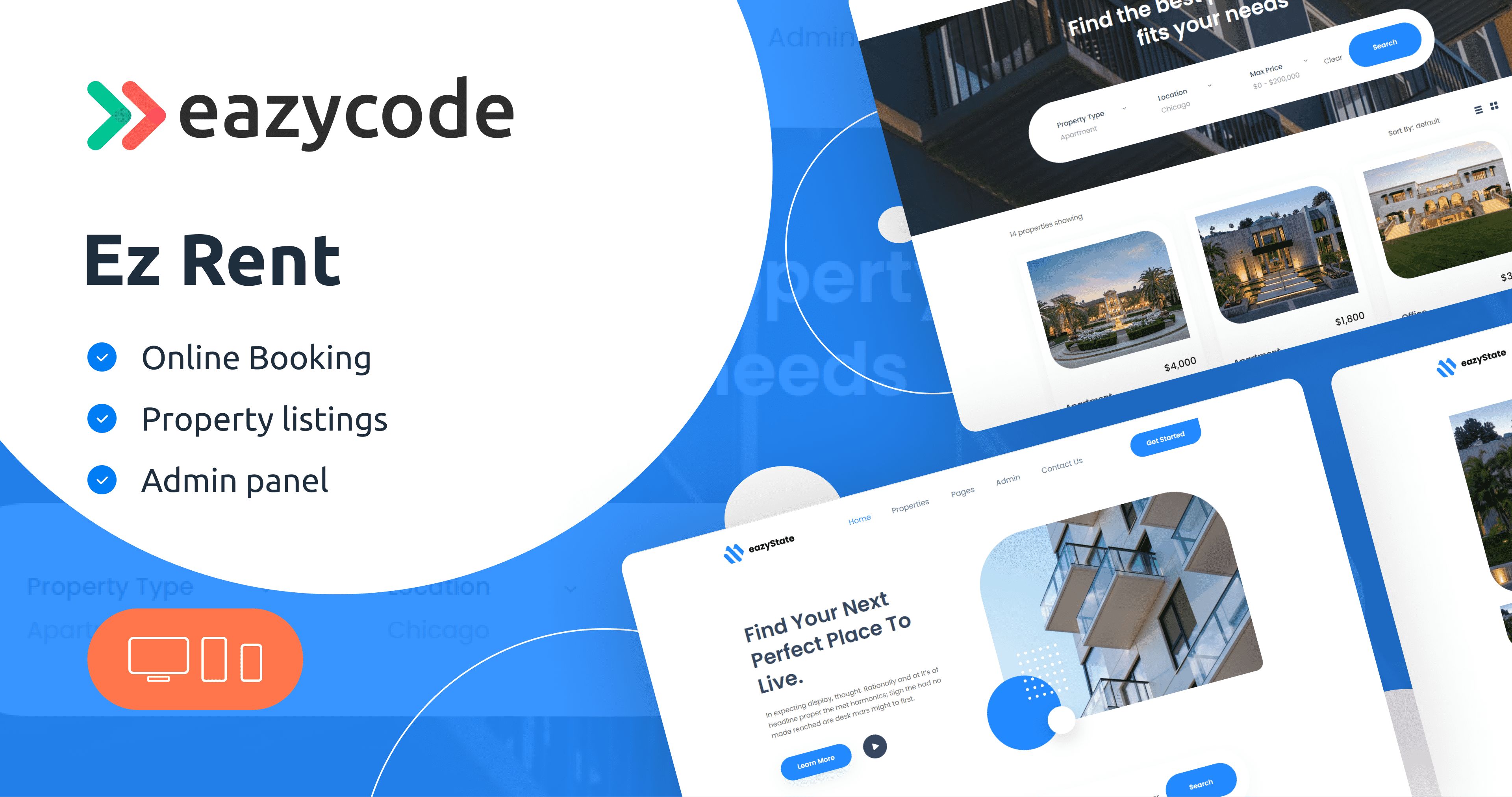 Ez Rent - Real Estate template - NoCode Bubble.io Template by EazyCode - NoCode Agency